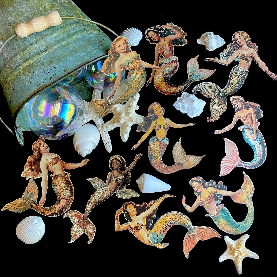 Mermaid Paper Die Cuts: Vintage-inspired Junk Journaling - Etsy