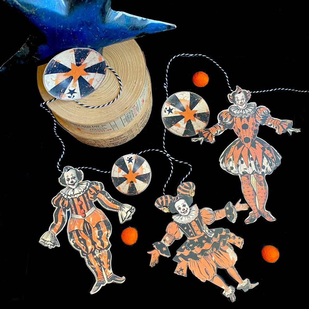 Creepy Clowns Banner • Vintage-inspired • Unique Design • Handmade ...