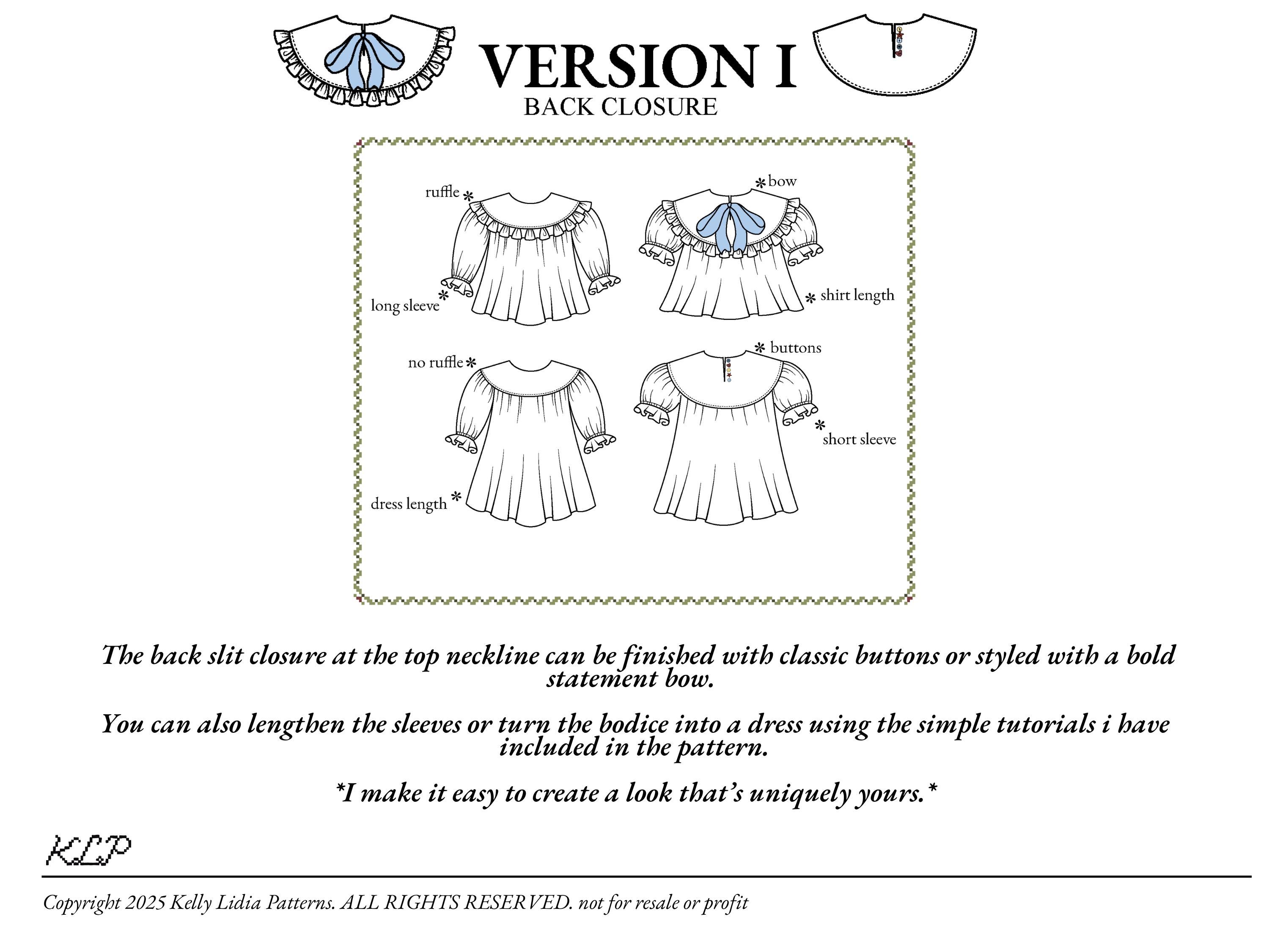 Esther's Secret Sewing Pattern / Round Yoke Top / Circle Collar Dress ...