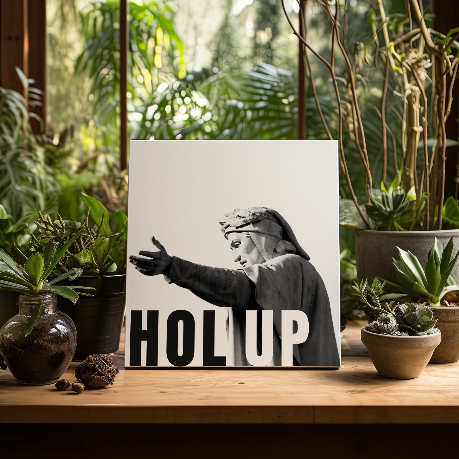 Framed Hol up Poster With Bold Font Unique Abstract Stoic - Etsy