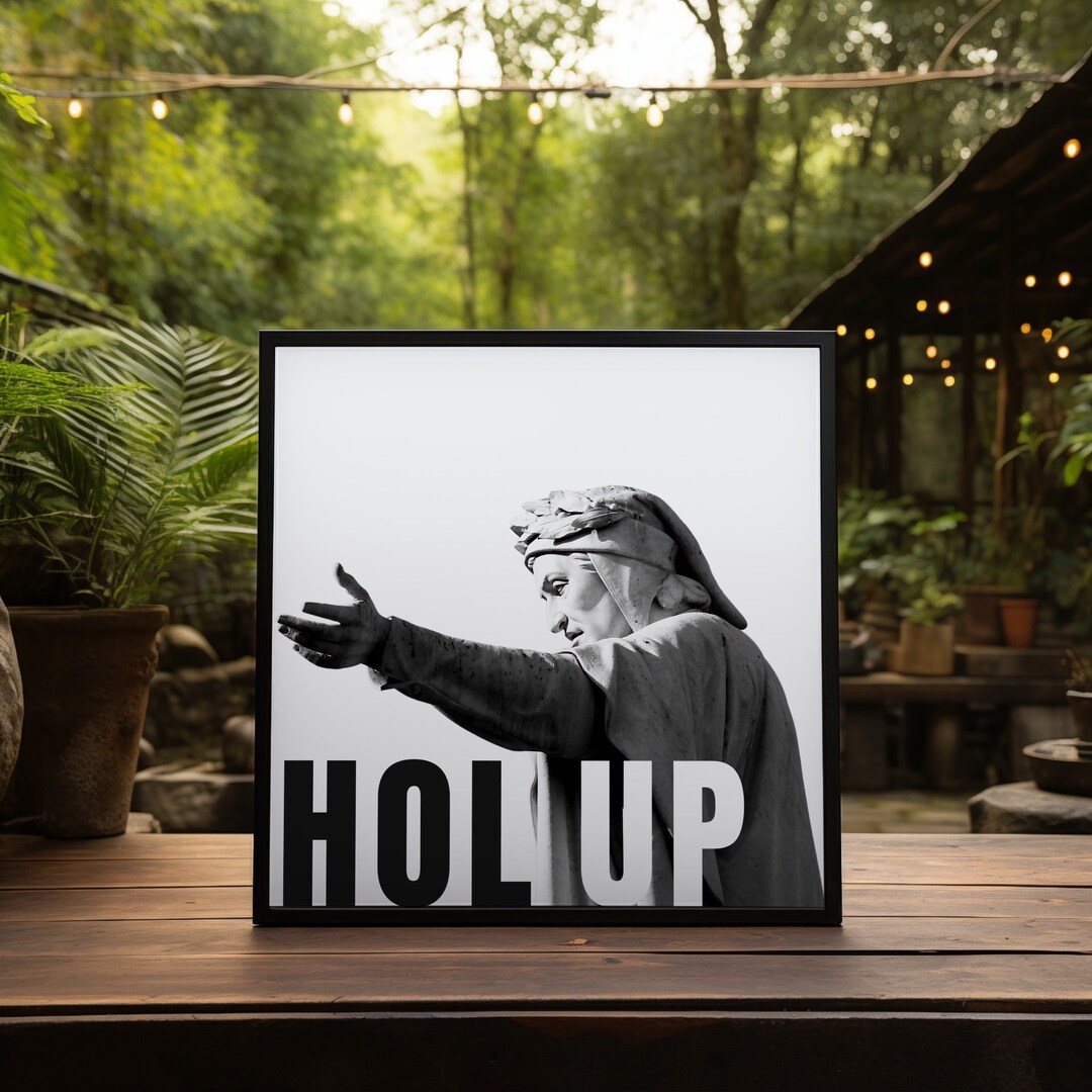 Framed Hol up Poster With Bold Font Unique Abstract Stoic - Etsy