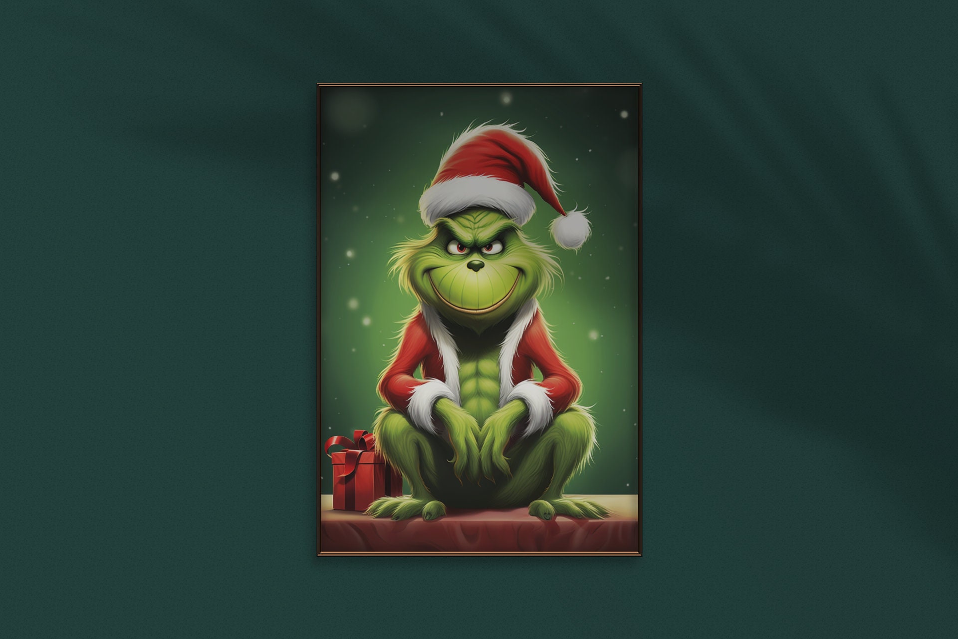 Vintage Grinch Christmas Wall Art Printable Chistmas Art Christmas ...