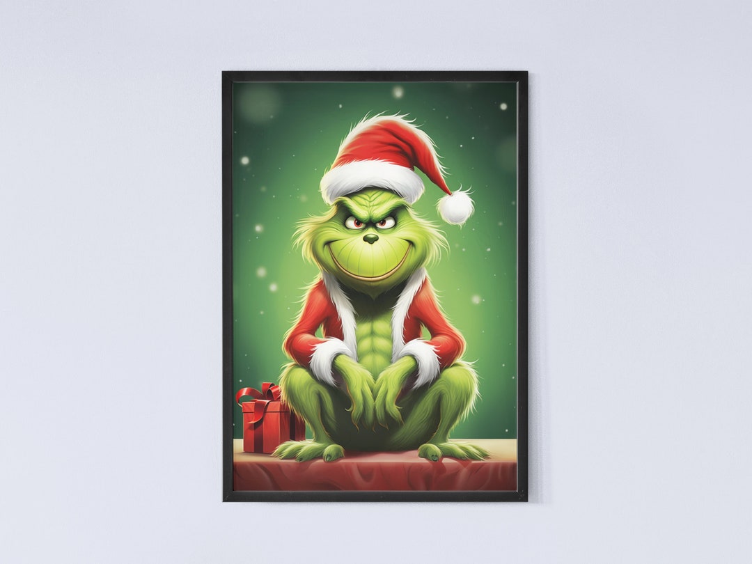 Vintage Grinch Christmas Wall Art Printable Chistmas Art Christmas ...
