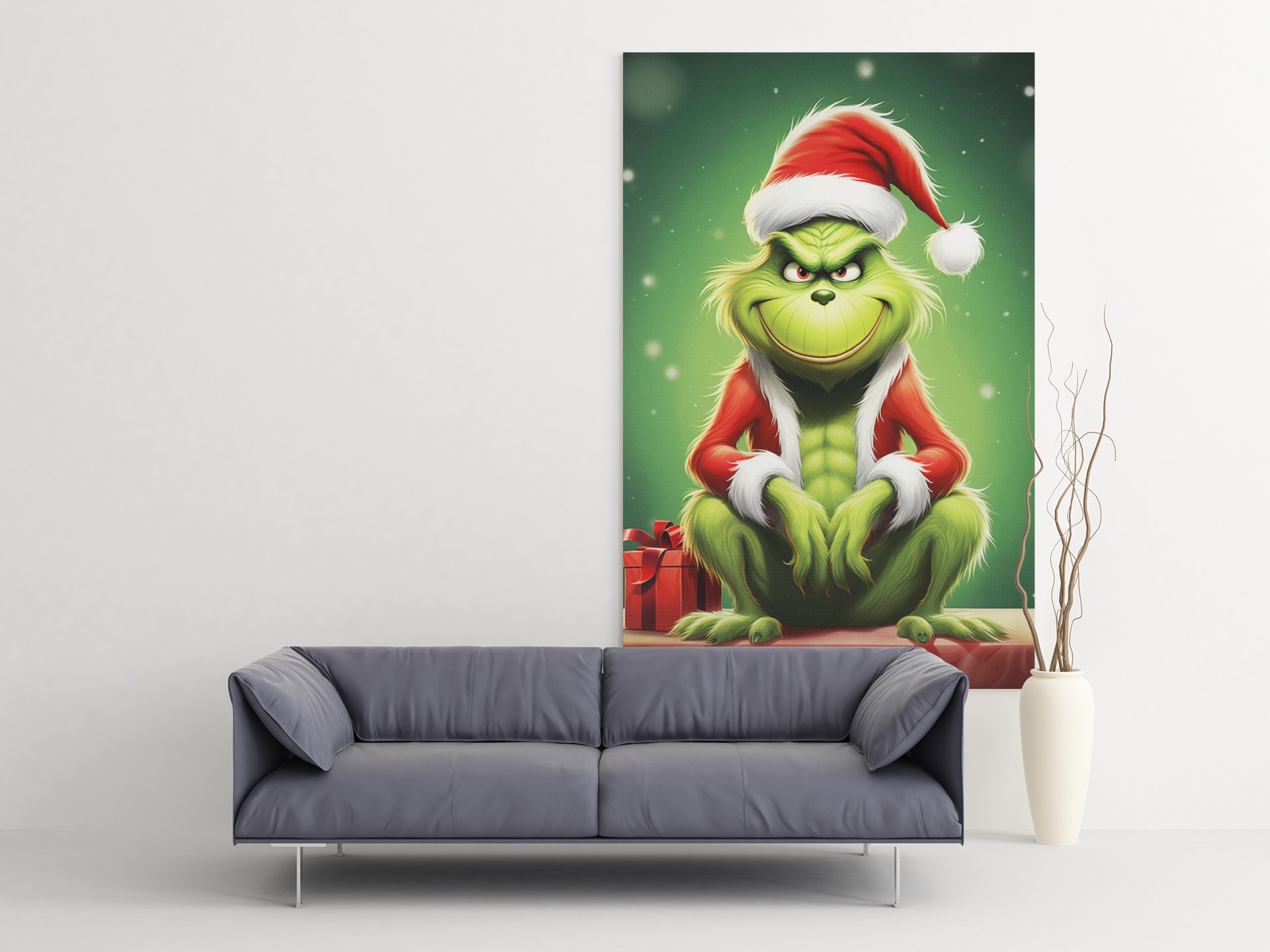 Vintage Grinch Christmas Wall Art Printable Chistmas Art Christmas ...