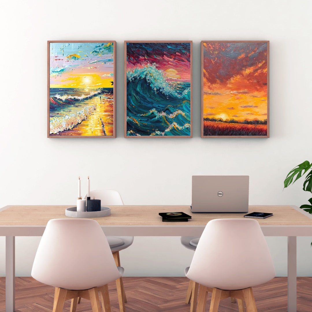 Set of 3 Printable Digital Arts Printable Modern Arts Oil - Etsy