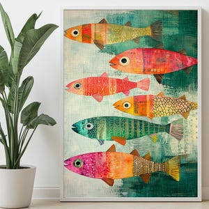 Colorful Fish Digital Artwork | Aquatic Wall Art Printable | Kids Room ...