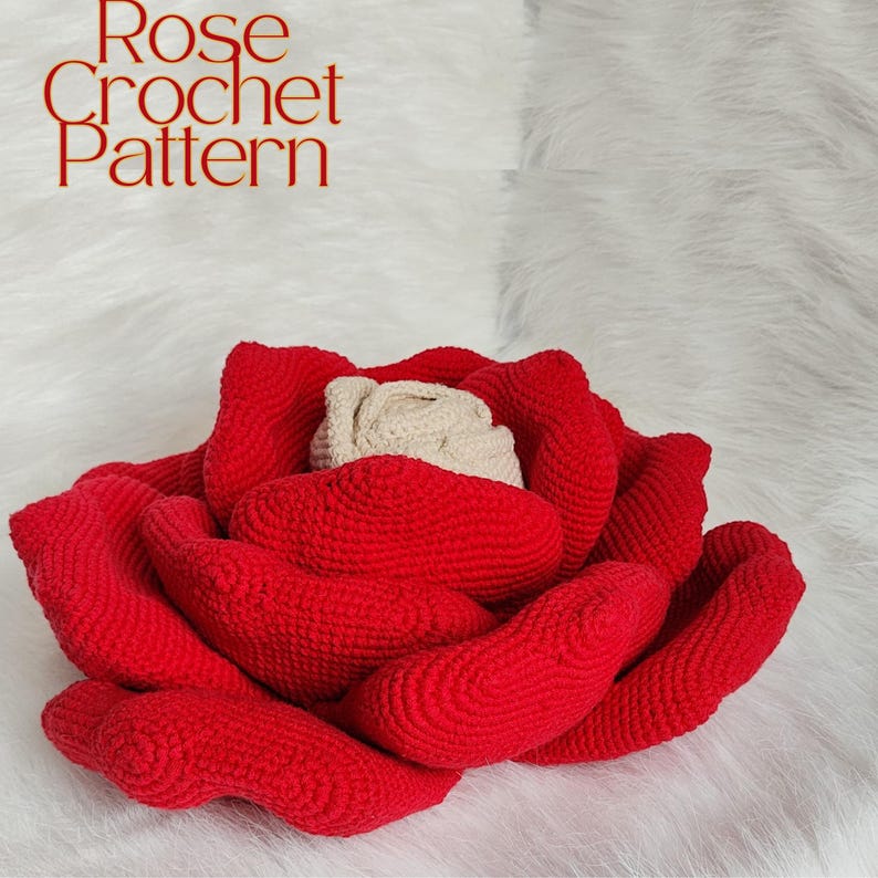 Crochet Pattern Rose Cushion| Amigurumi Flower Tutorial | Instant PDF ...