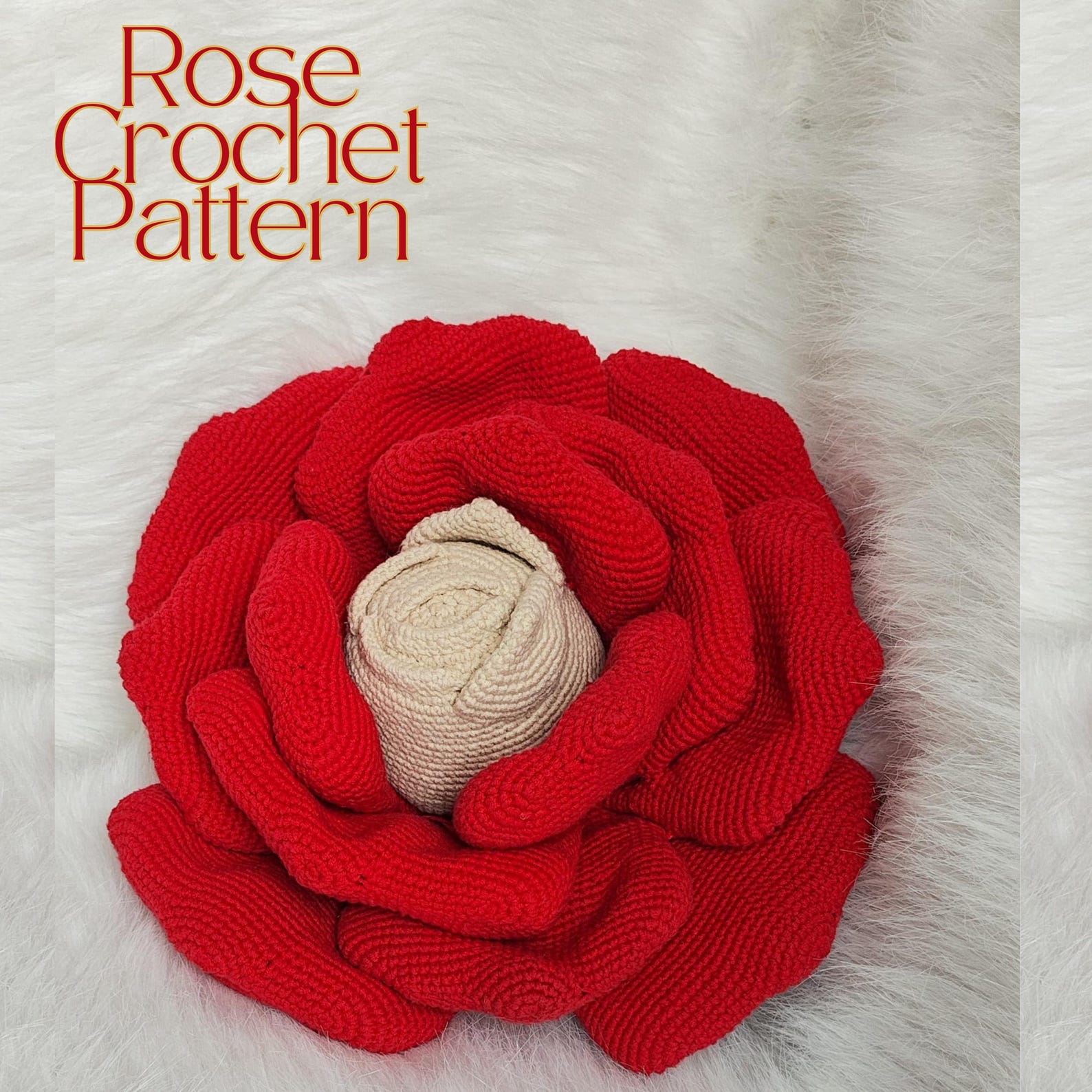Crochet Pattern Rose Cushion| Amigurumi Flower Tutorial | Instant PDF ...