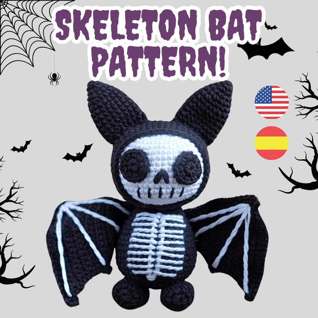 Skeleton Bat Amigurumi Crochet Pattern: Halloween Decor (PDF Pattern ...