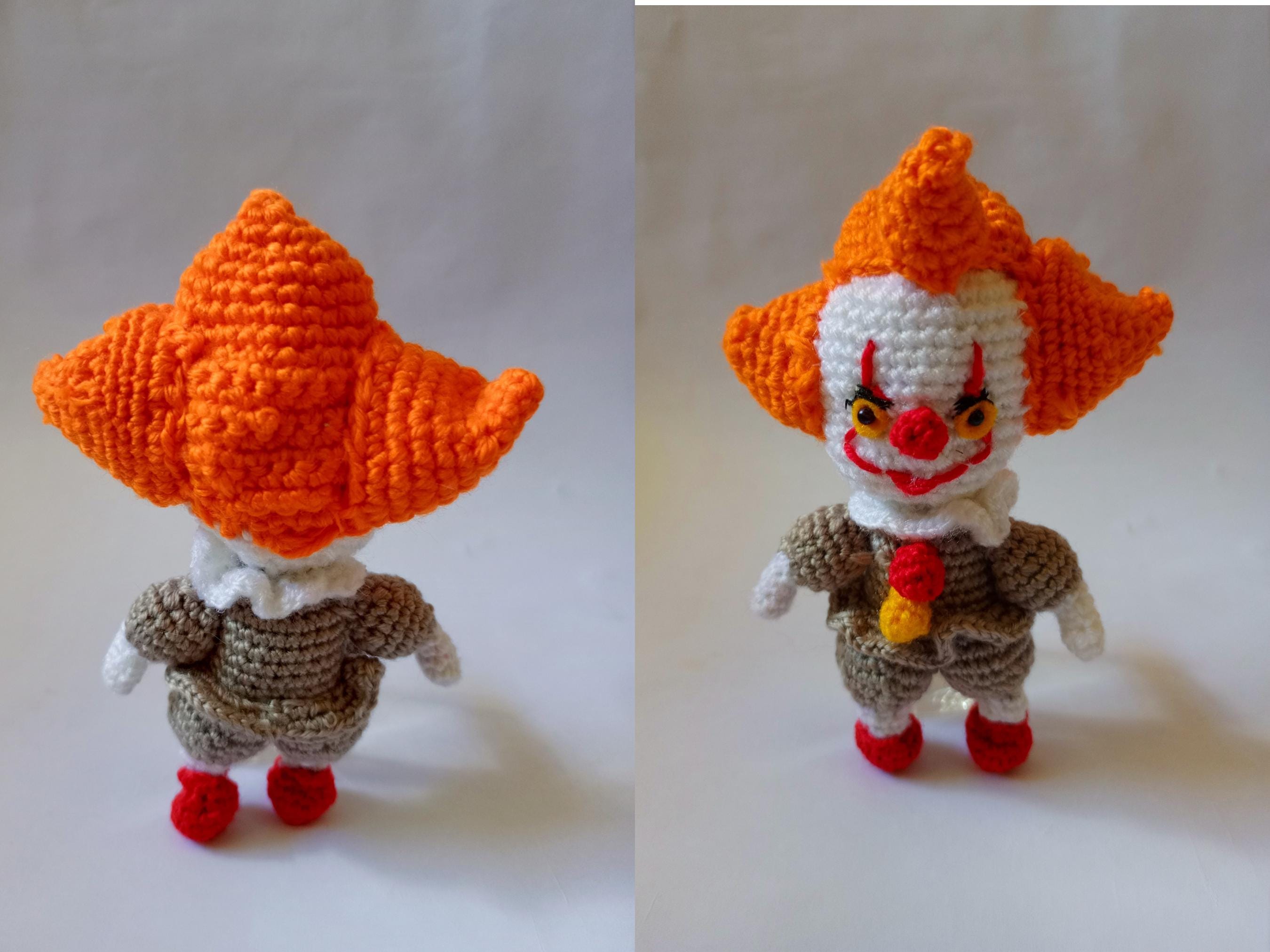 Pennywise Crochet Pattern Amigurumi Clown 7in - Halloween Amigurumi ...
