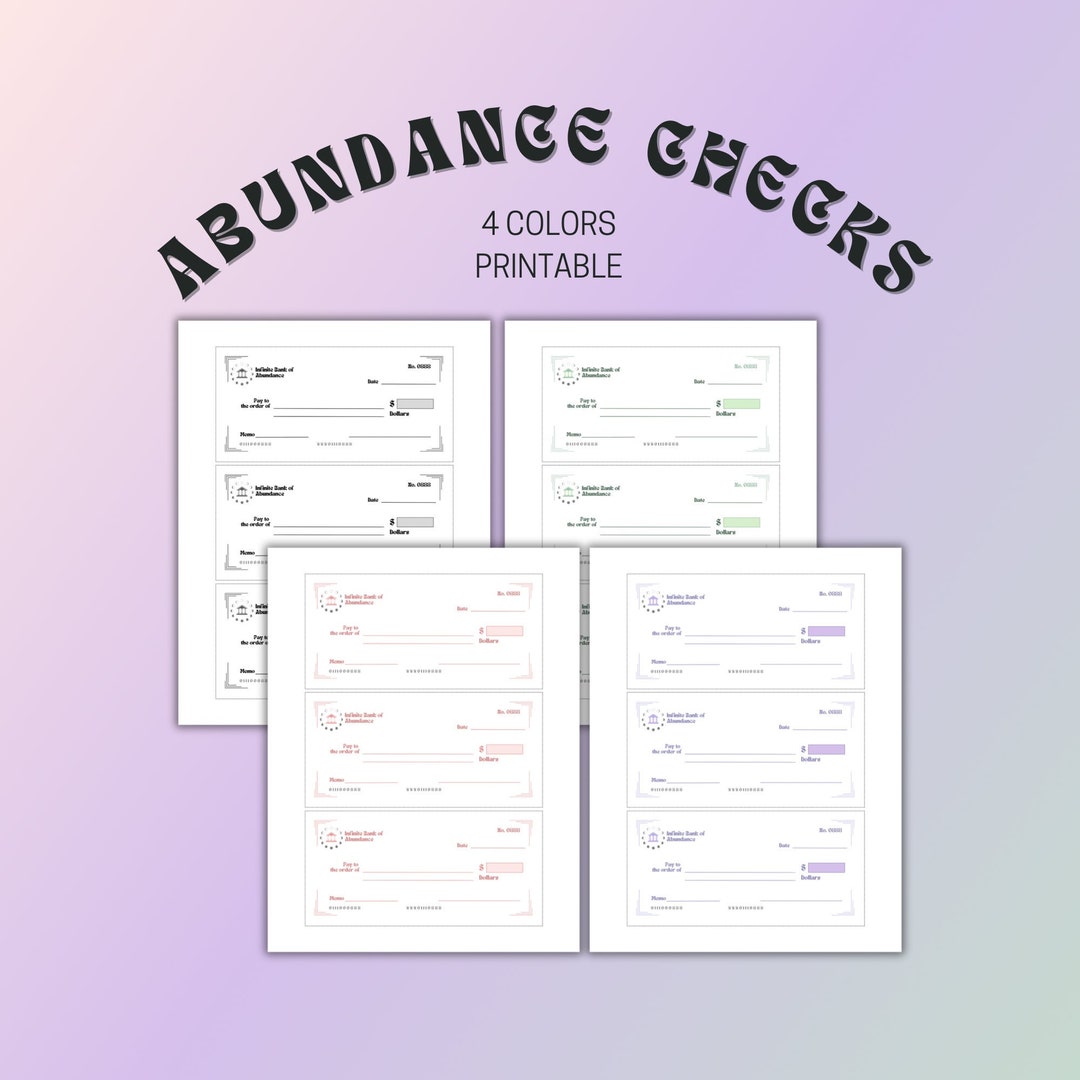 Abundance Check - Printable - Etsy