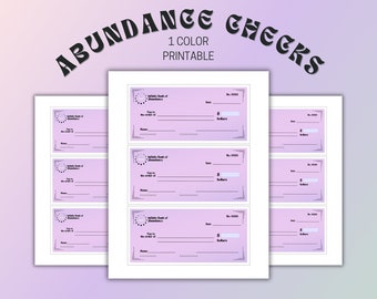 Abundance Check Printable - Etsy