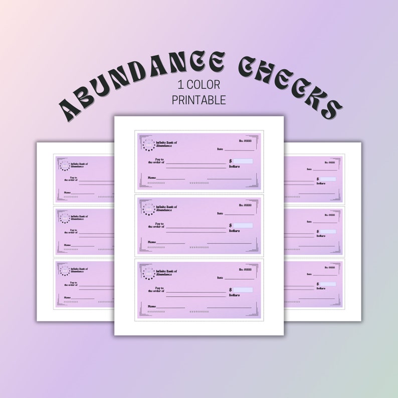 Abundance Check - Printable - Etsy