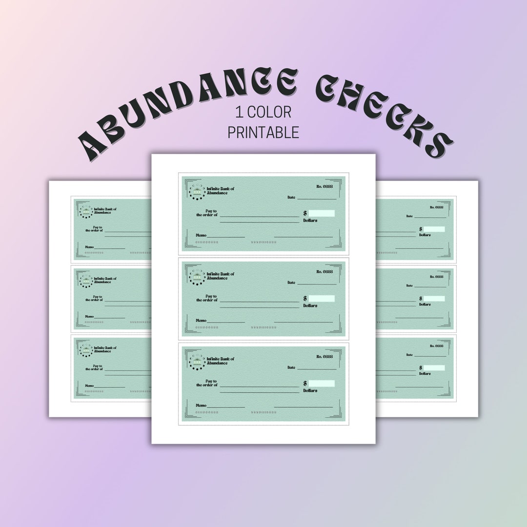 Abundance Check - Printable - Etsy