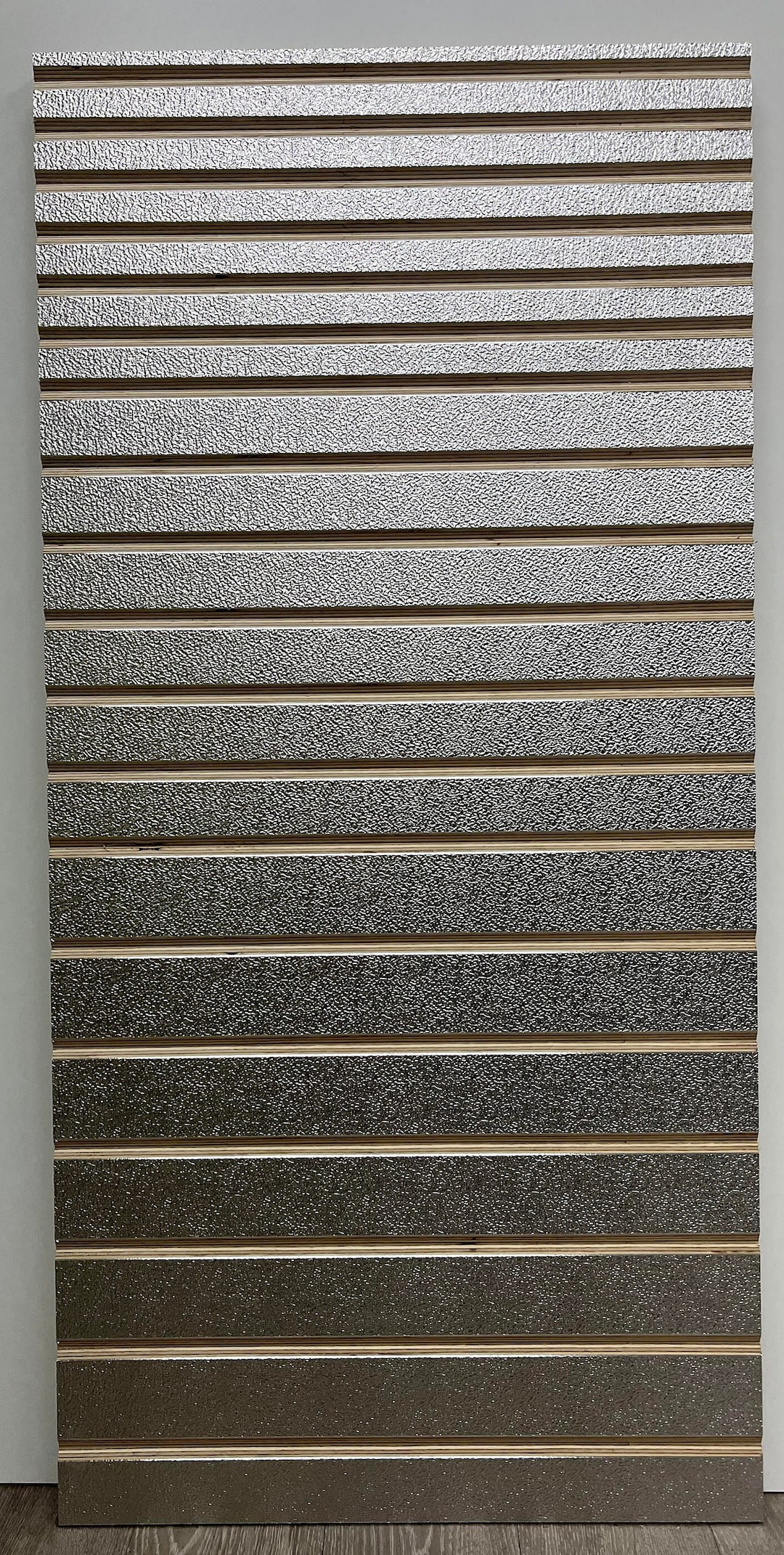 Grooved Aluminium Birch Plywood Interior Wall Cladding 3 Panels of ...