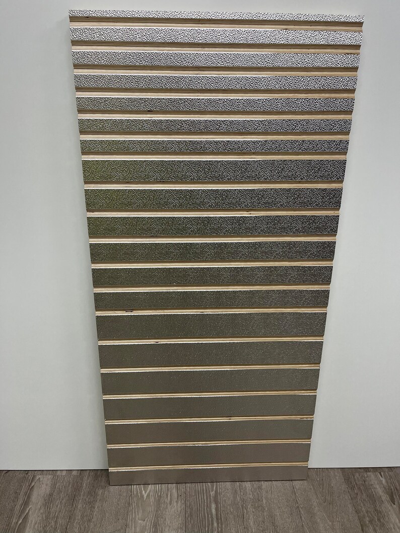 Grooved Aluminium Birch Plywood Interior Wall Cladding 3 Panels of ...