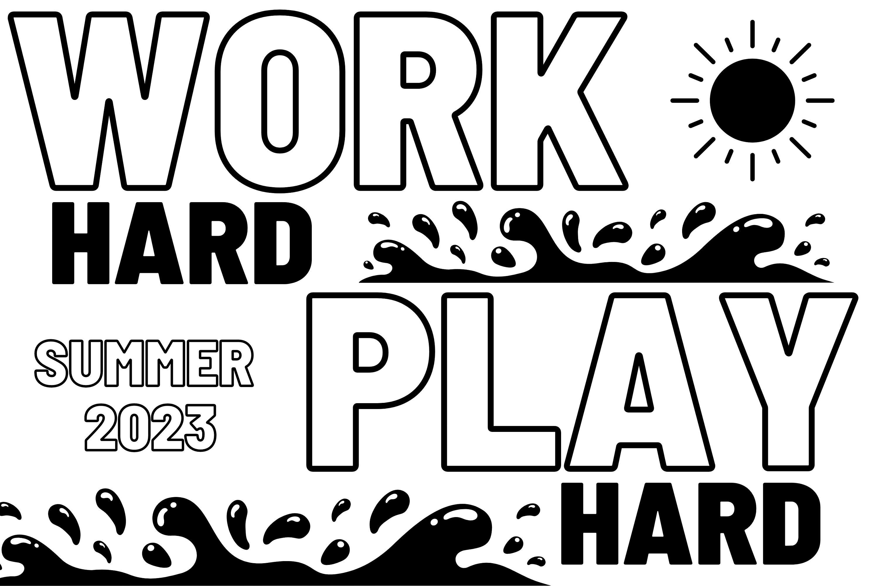 Work Hard Play Hard Summer Theme Poster - Etsy
