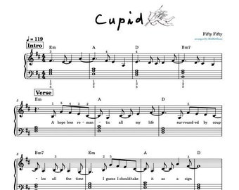 Cupid by Fifty Fifty Sheet Music bundle - Etsy