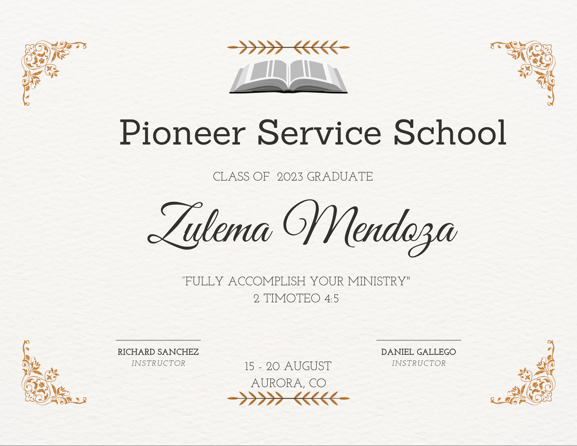 JW Pioneer Service School Certificate - Etsy