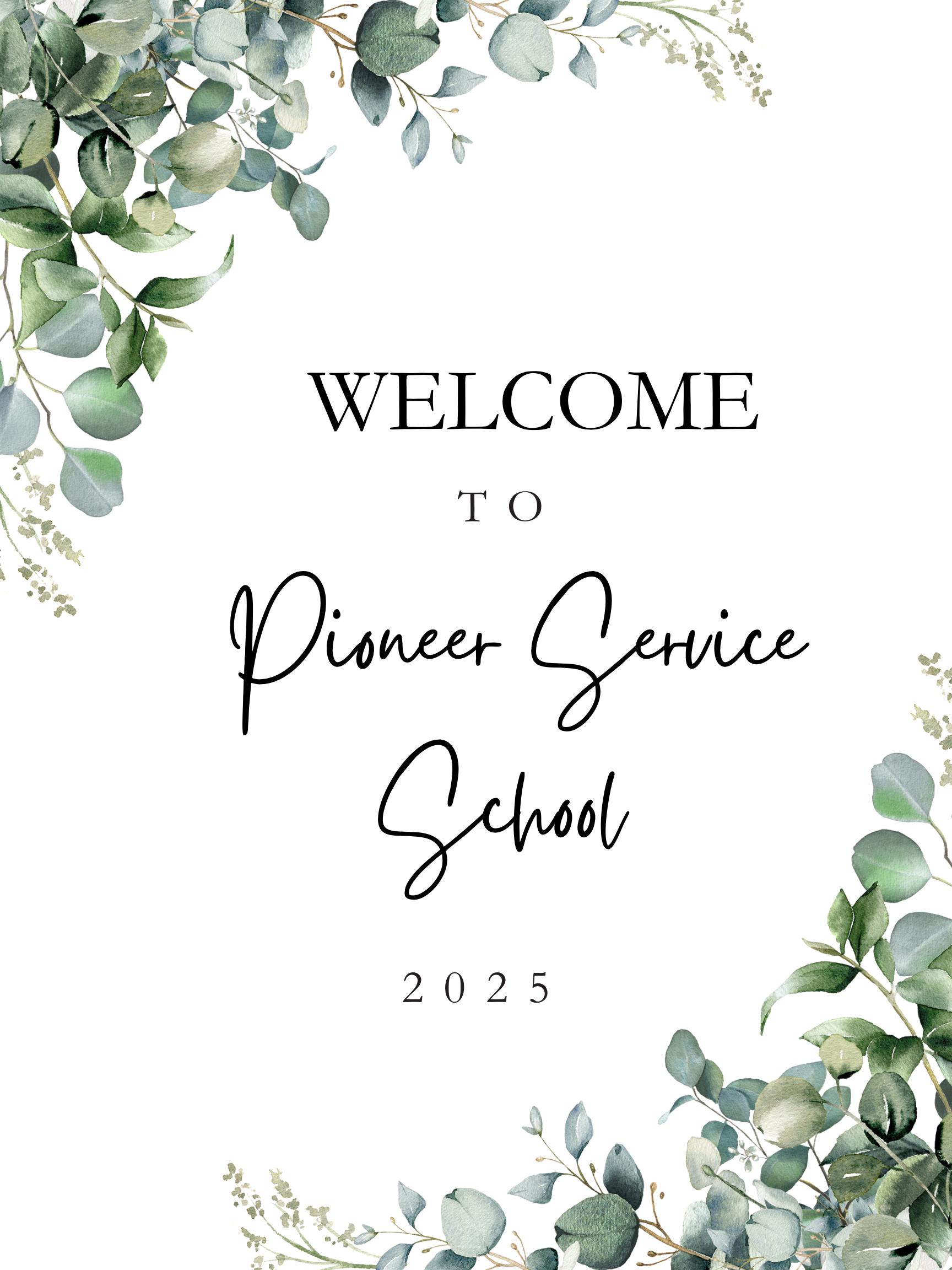 JW Welcome Pioneer Service School Sign - Etsy