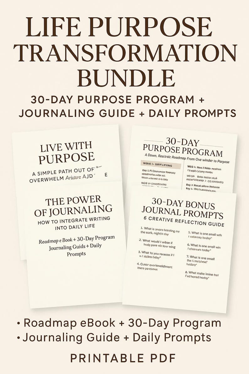 30-day Life Purpose Transformation Bundle: Journaling, Roadmap ...