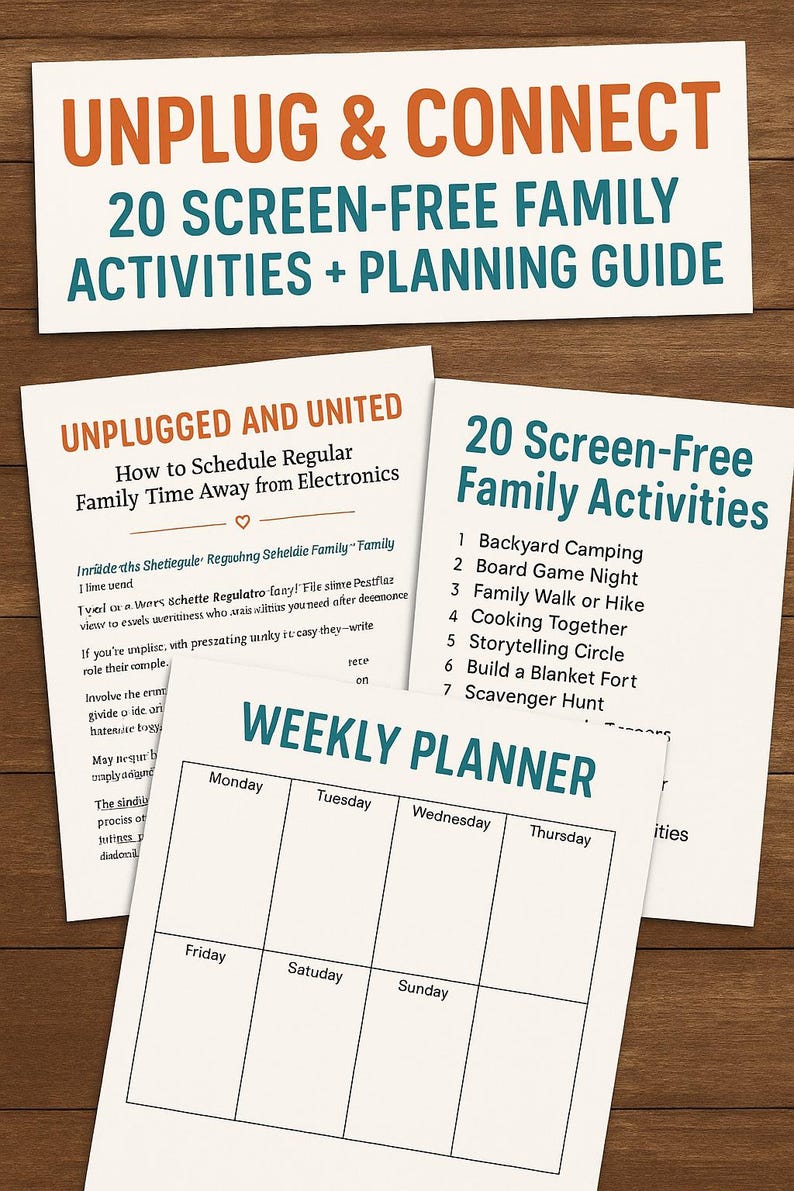 Unplug & Connect: 20 Screen-free Family Activities + Planning Guide ...