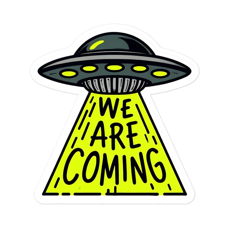 Bubble-free Stickers, UFO, Alien, Space, UAP, Sticker, Funny, Laptop ...