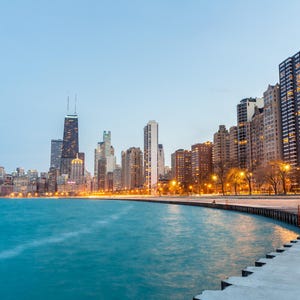Vintage Chicago Street Scene Wall Art | Retro City Poster With Classic ...