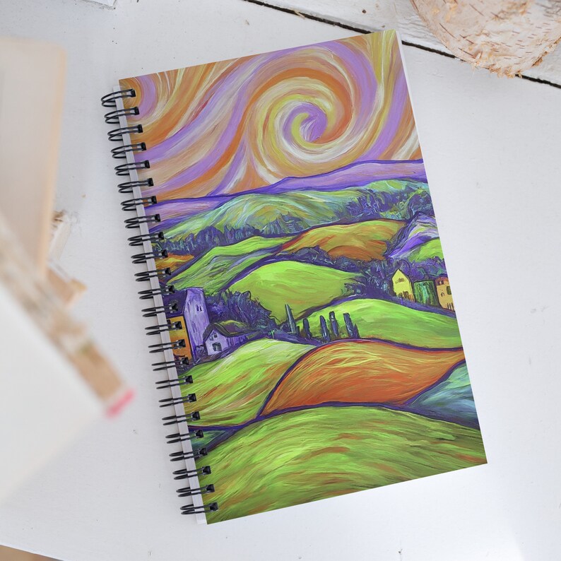 Spiral Notebook colorful Landscape Journal, Diary - Etsy