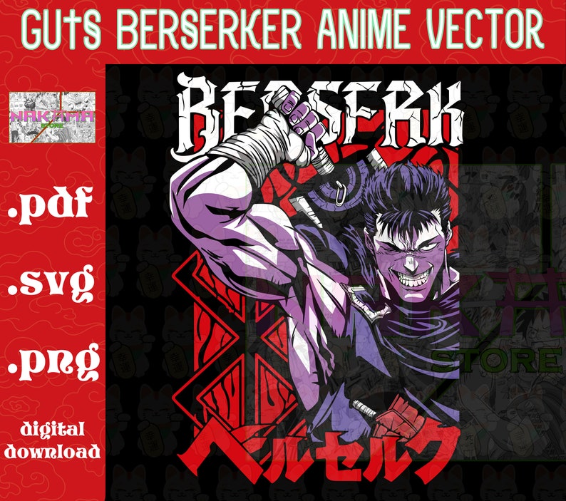 Guts Streetwear Anime Vector CDR/ Berserker Vector Anime/ Guts ...
