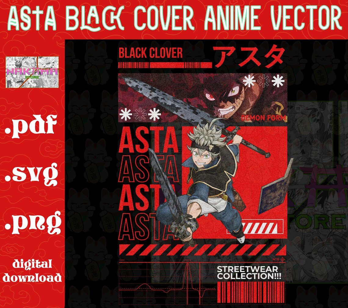 Asta Steetwear Svg Vector/ Asta Royal Knight Svg Vector/ Asta Black Svg ...