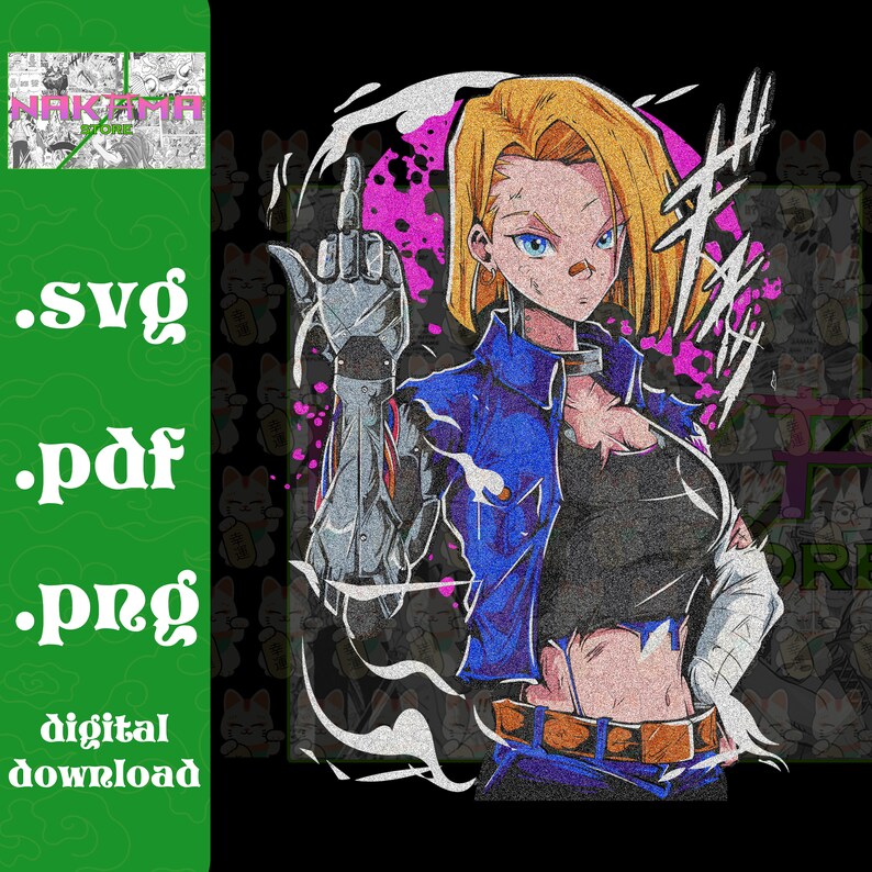 Android 17 & 18 Bundle Pack Svg/ Androide 17 Y 18 Pack Svg/ DBZ Svg ...
