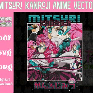Mitsuri DTF Vector/ Demon Slayer Vector Anime/ Love Hashira Vector Svg ...