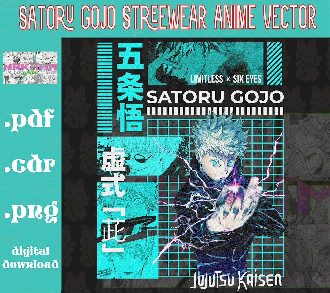 Gojo Six Eyes Anime Vector/ Gojo JJK Anime/ Gojo the Strongest Svg ...