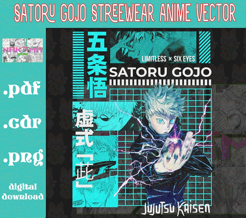 Gojo Six Eyes Anime Vector/ Gojo JJK Anime/ Gojo the Strongest Svg ...