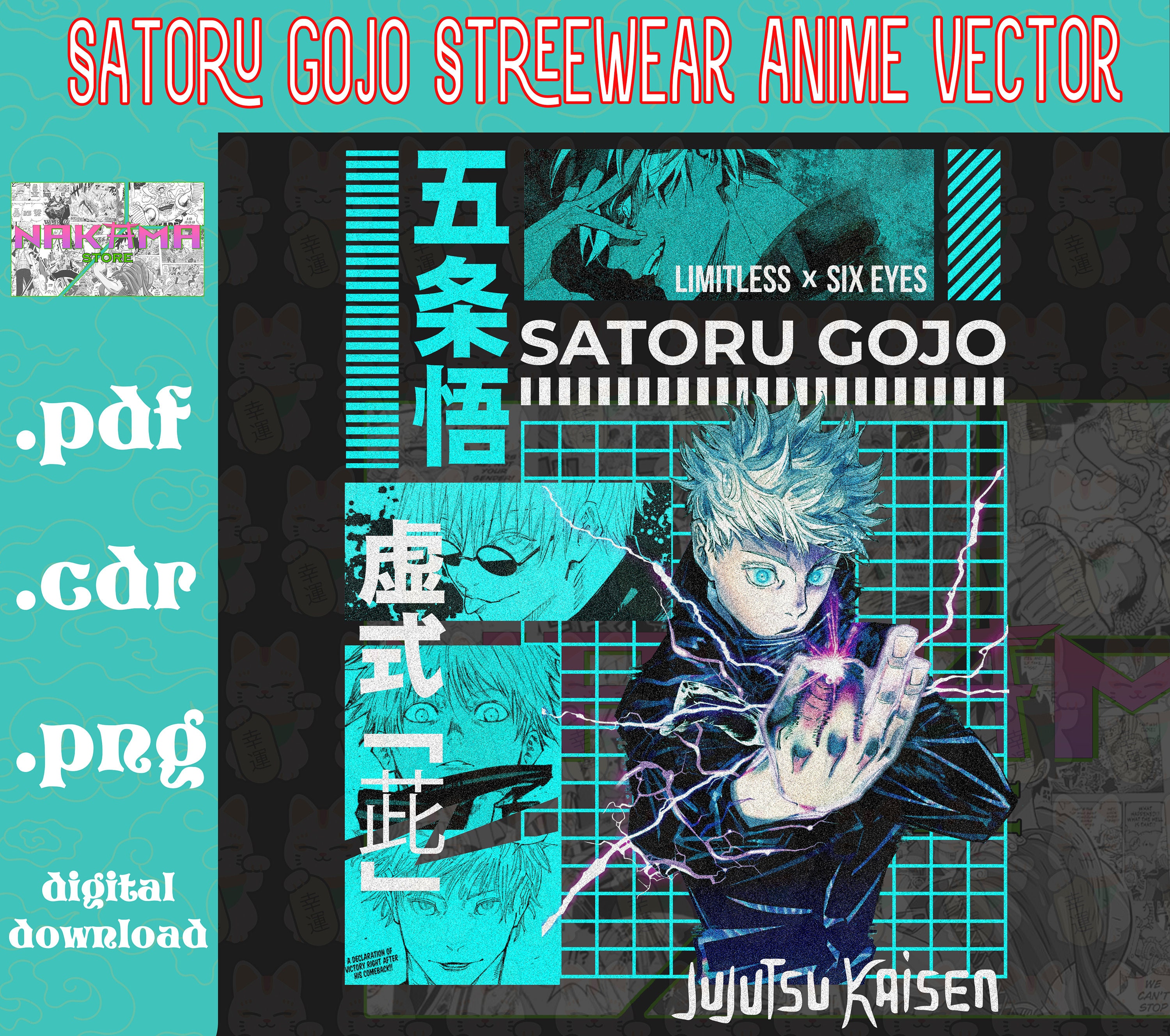 Gojo Six Eyes Anime Vector/ Gojo JJK Anime/ Gojo the Strongest Svg ...