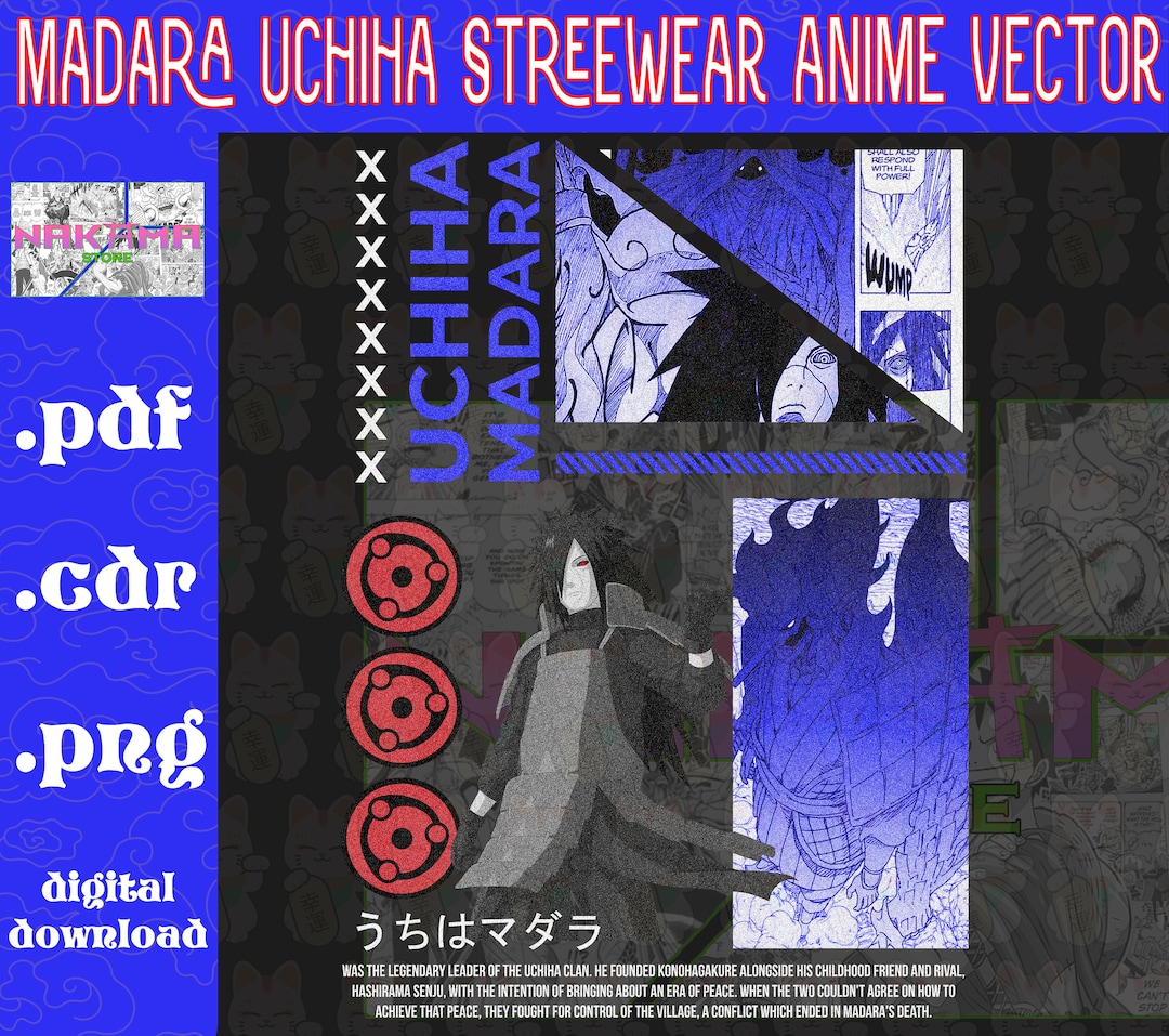 Madara Streetwear Svg/ Uchiha Svg Vector / Ninja Anime Vector/ Naro ...