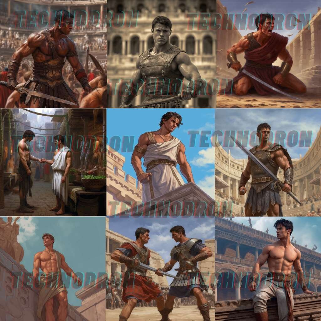AI Art Digital Picture: 14 Young Male Ancient Rome Bundle of Young Man ...
