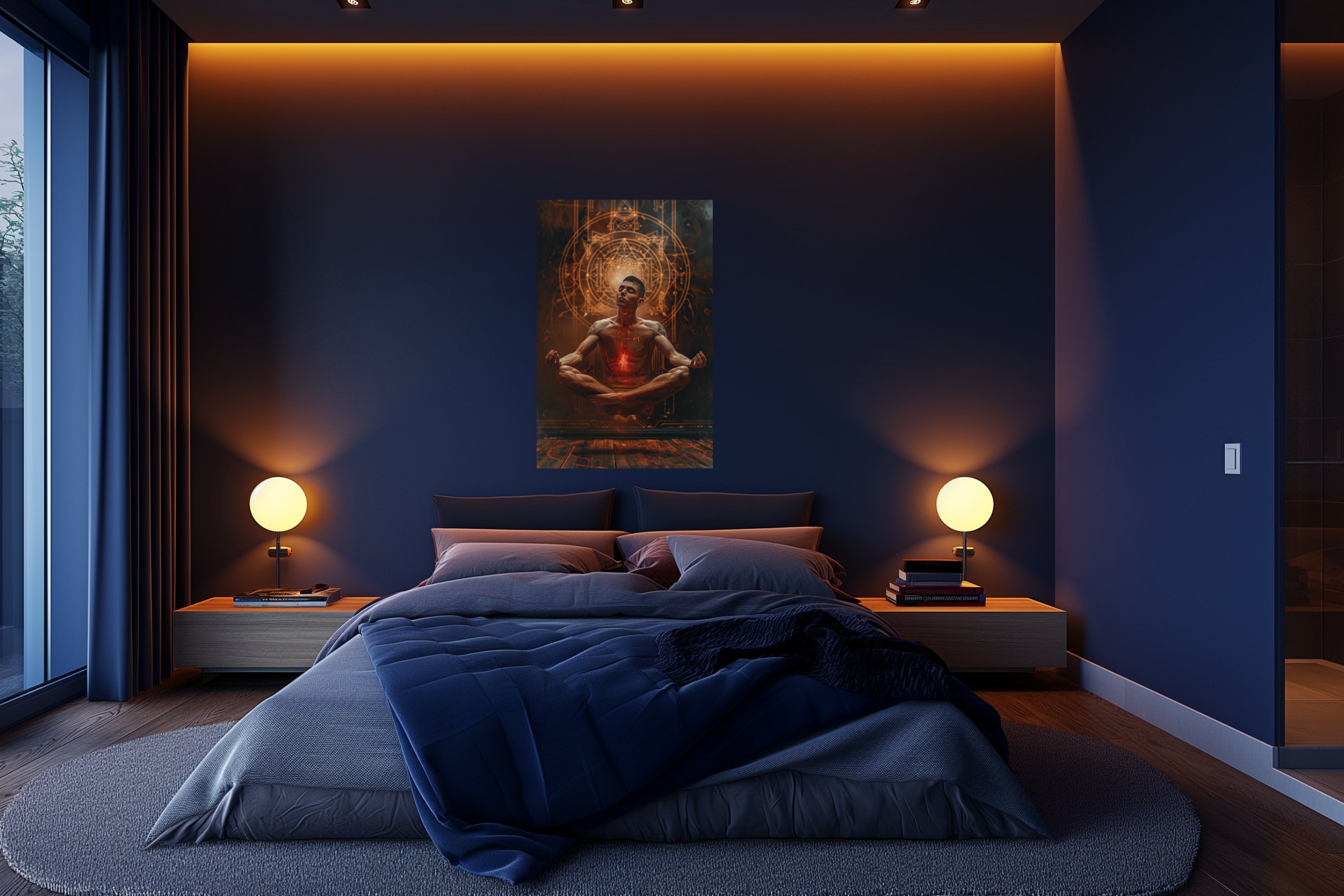 Ecstasy During Meditation Celestian Body Handsome Naked Man Wall Decor ...