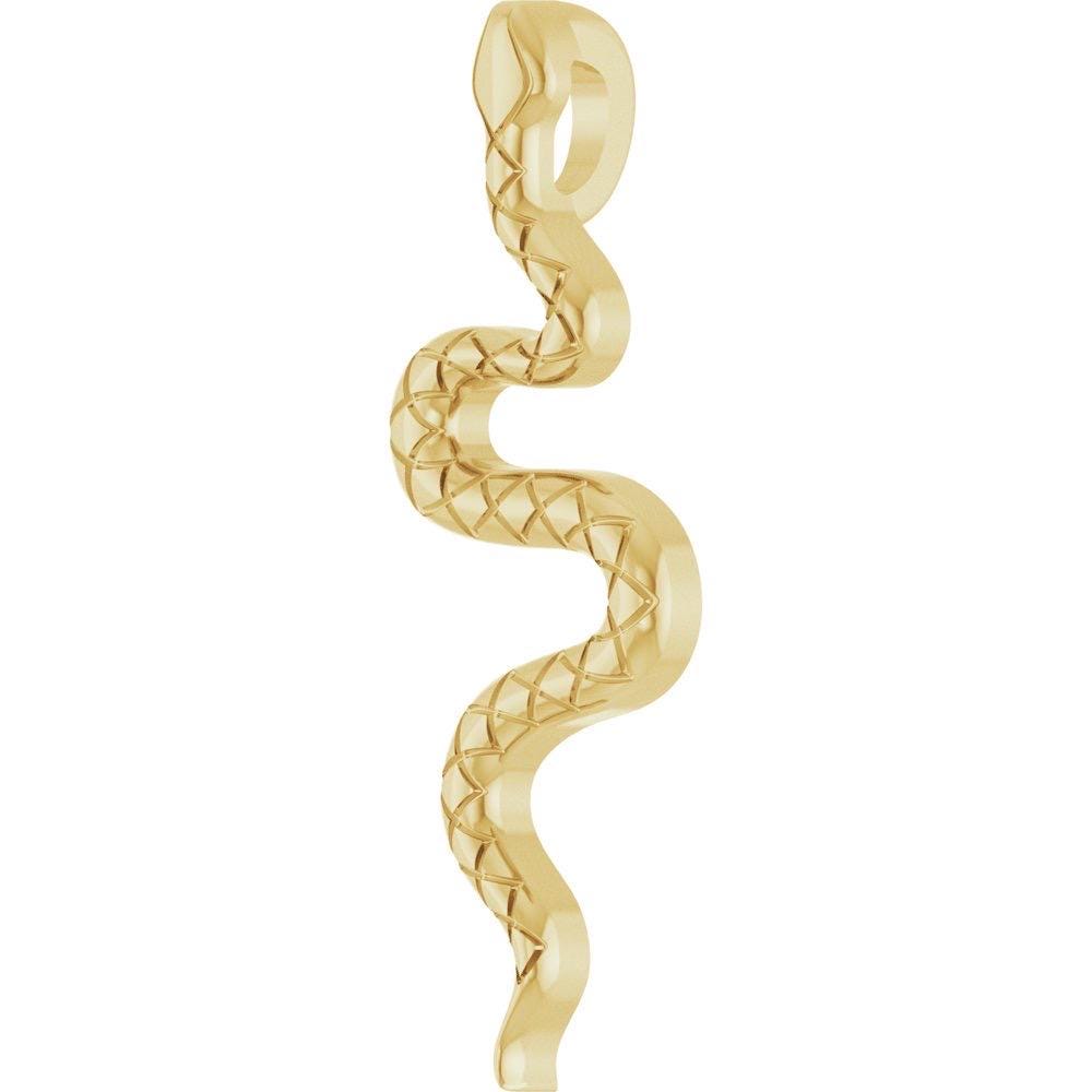 14K Yellow Gold Snake Pendant With Hidden Bail - Etsy
