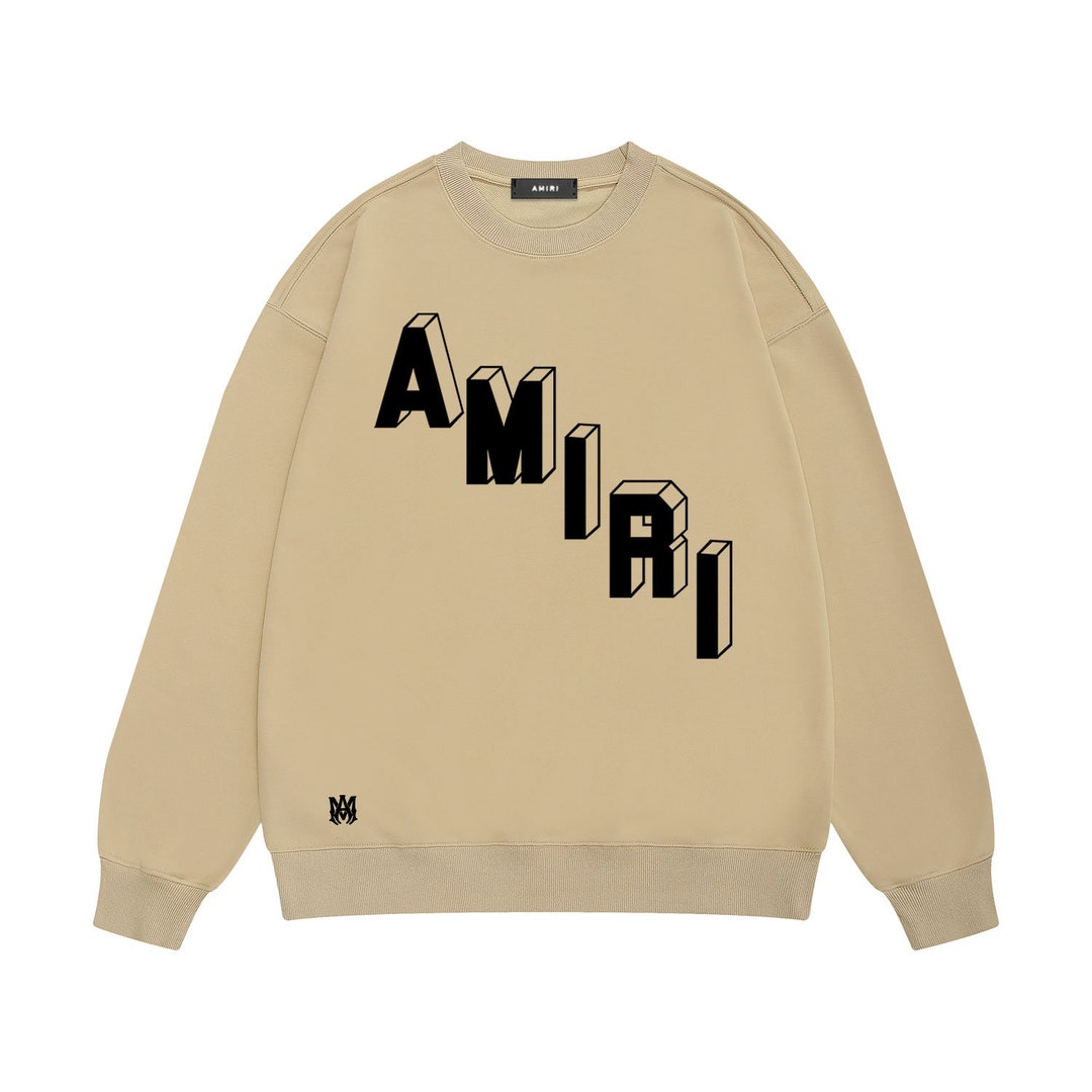 Amiri Hoodie Amiri Logo Hoodieamiri Hoodie Beige Cotton - Etsy