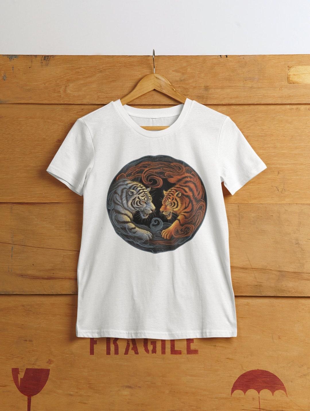 Yin Yang Tiger T-shirt: White & Orange Tigers, Zen Gift - Etsy