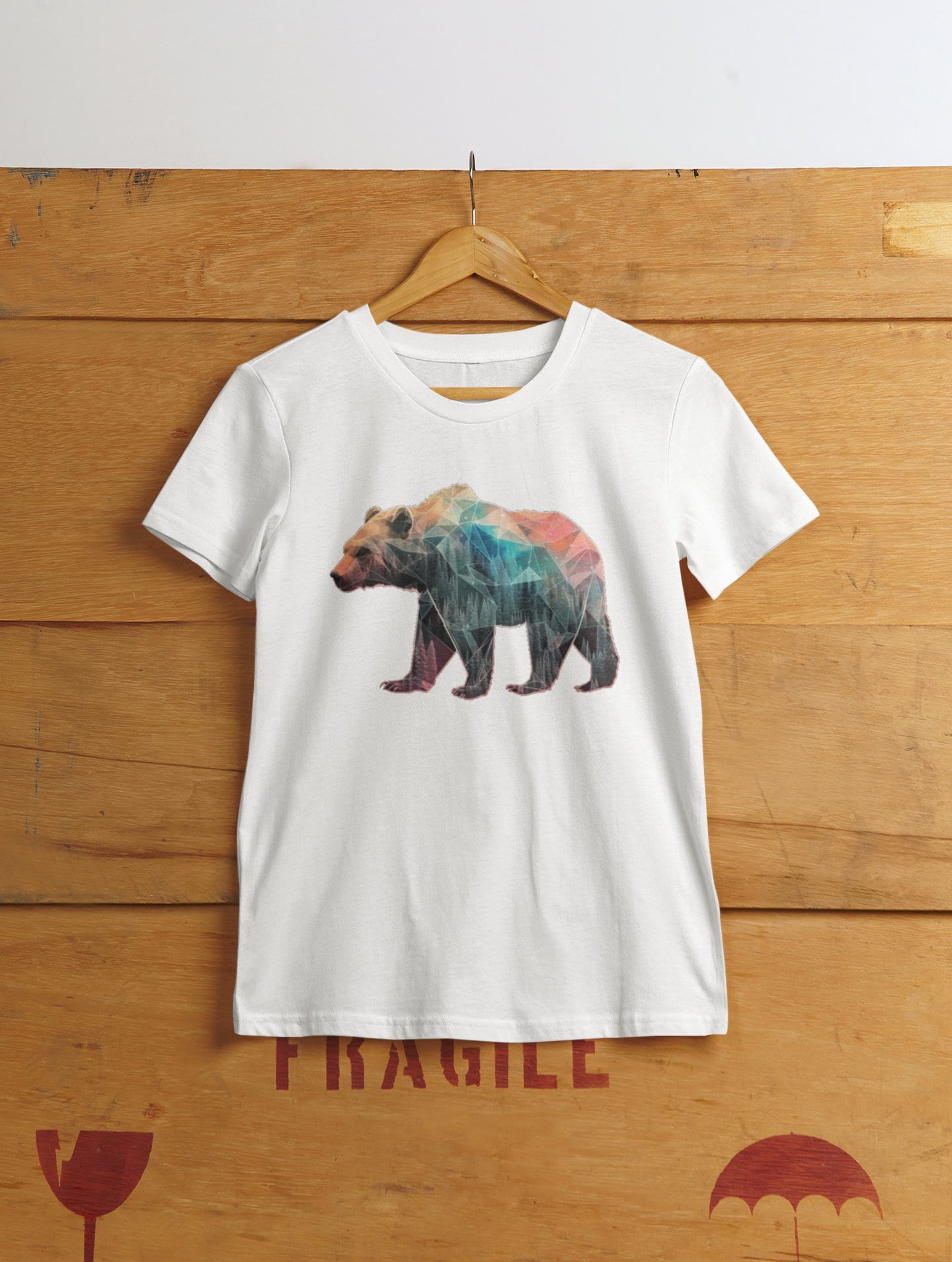A Geometric Style Grizzly Bear Shirt, Cool Bear Shirt, Awesome Bear Tee ...