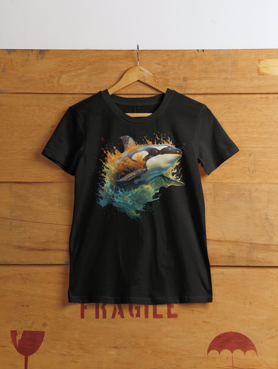 Orca Shirt, Orca With Fire and Water Shirt, Orca Whale Shirt, Scuba ...