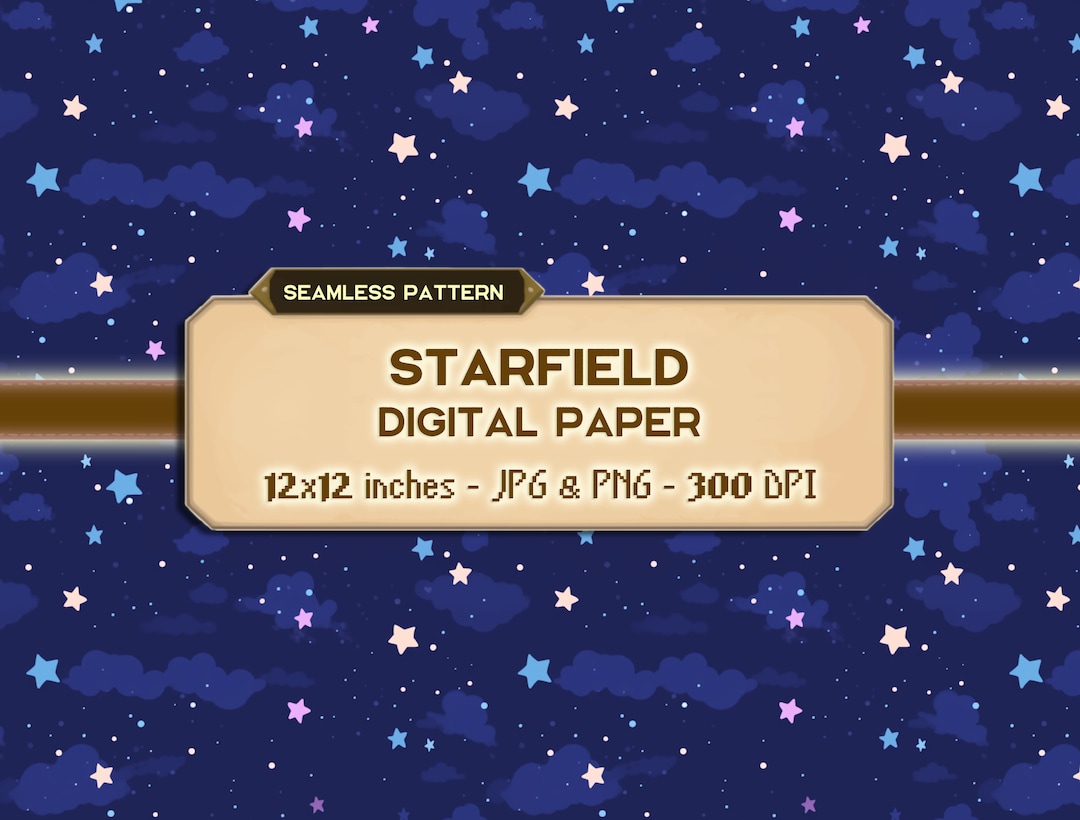 Starfield Seamless Pattern, Digital Paper, Printable, Digital ...