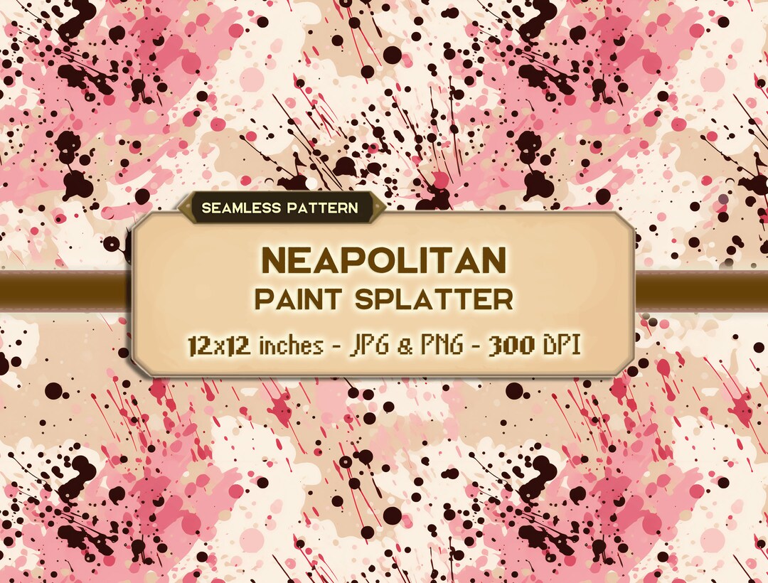 Neapolitan Paint Splatter Seamless Pattern, Digital Paper, Printable ...