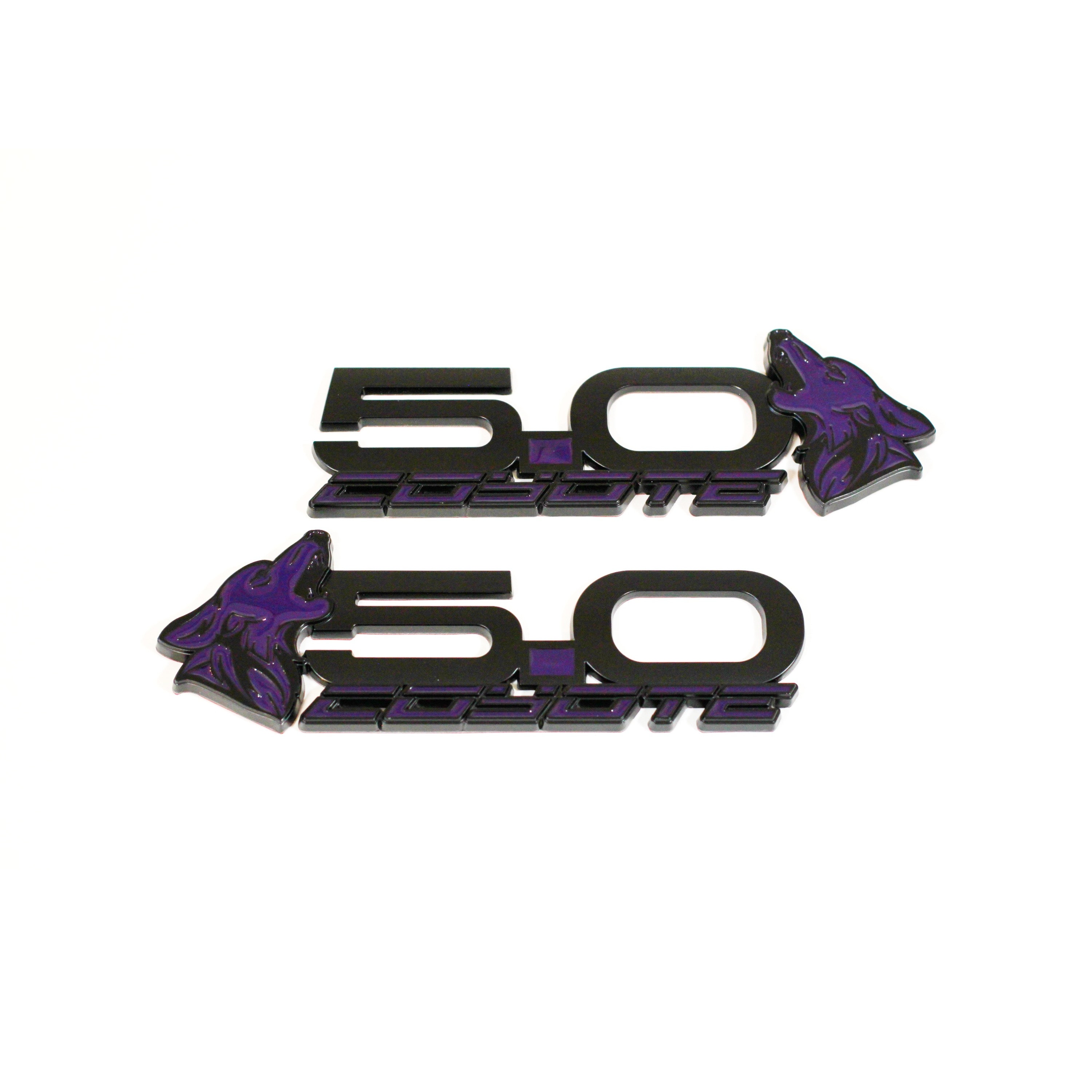 V4 Howling Coyote "5.0" Fender Badges - Purple (pair) Emblems for ...