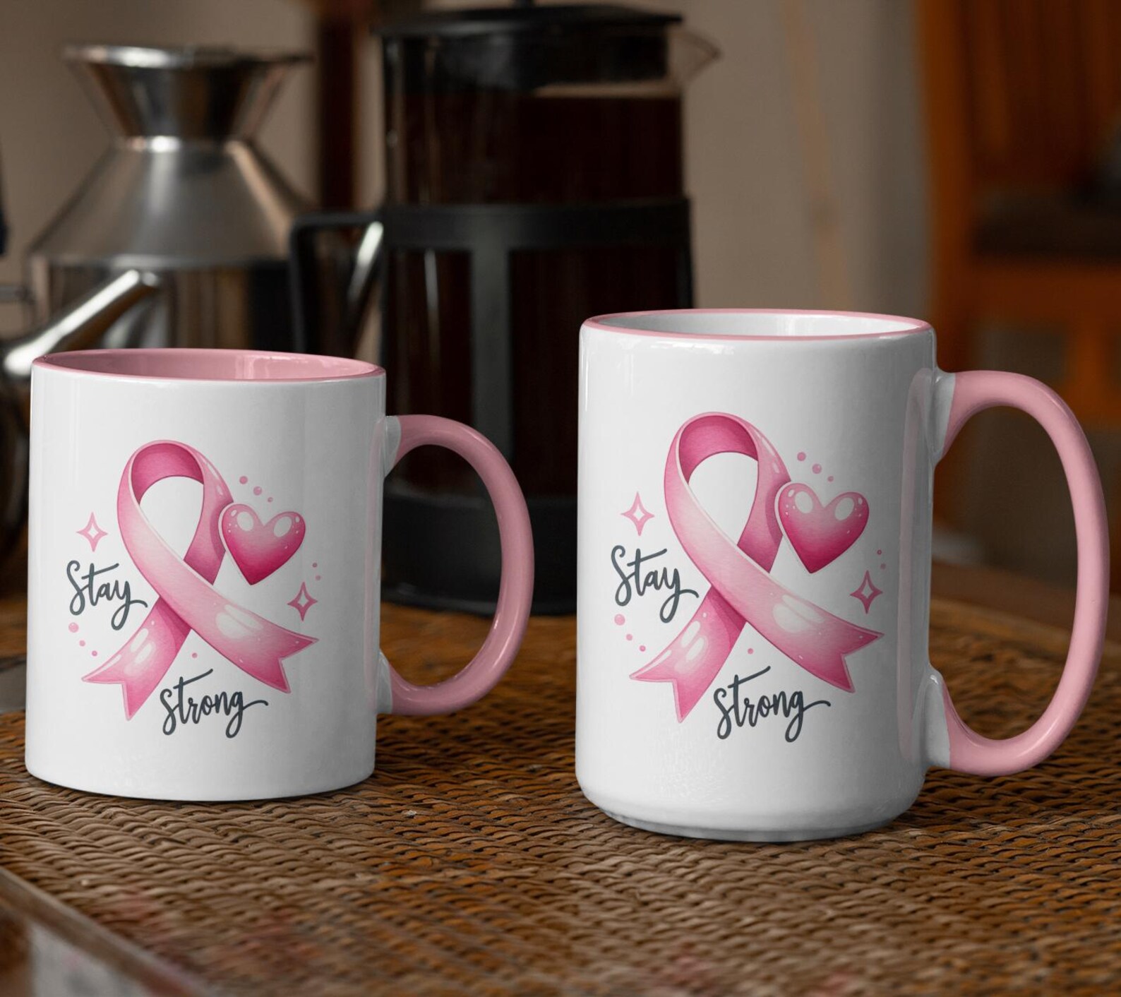 Breast Cancer Awareness Mug, Pink Ribbon Coffee Cup, October Pink Mug ...