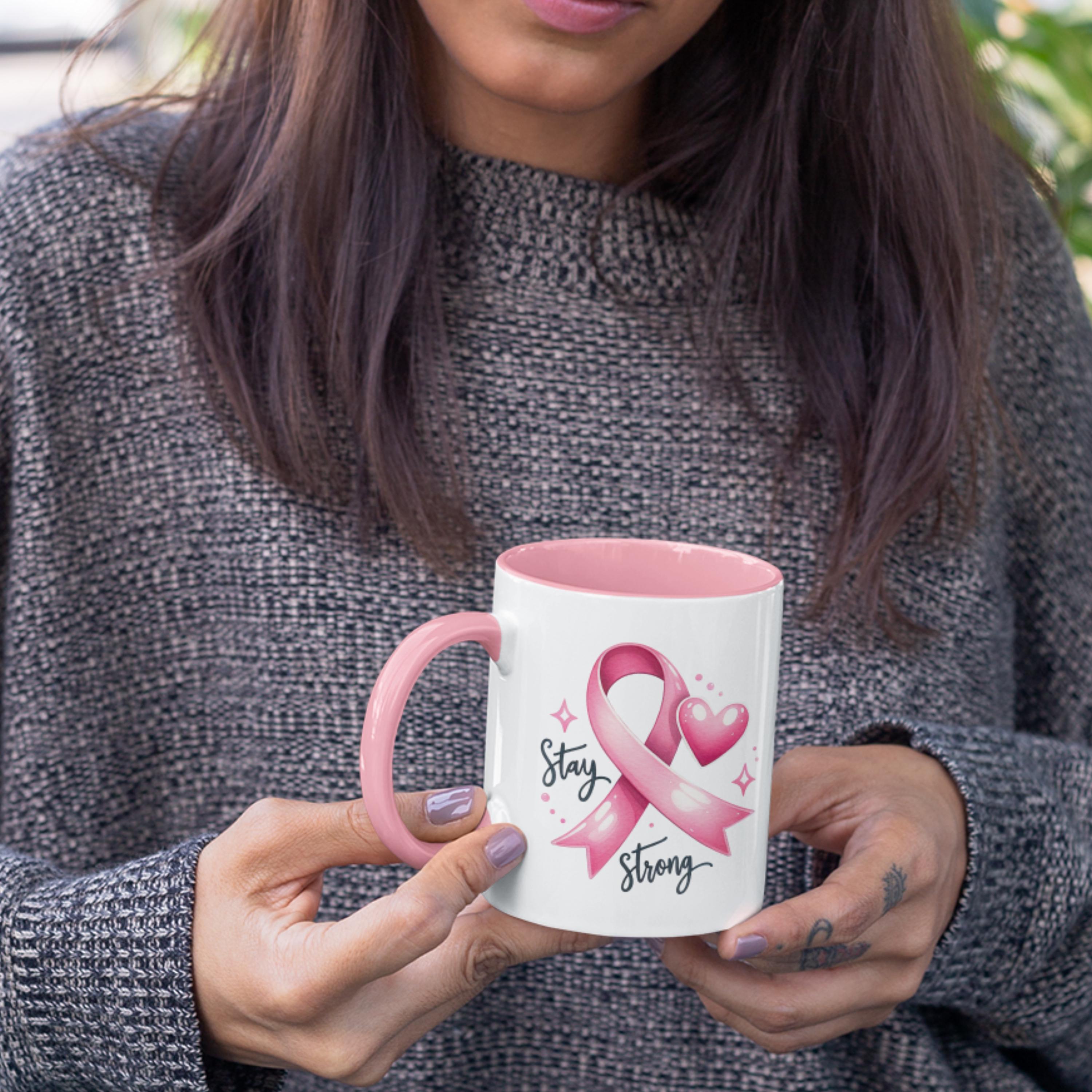 Breast Cancer Awareness Mug, Pink Ribbon Coffee Cup, October Pink Mug ...