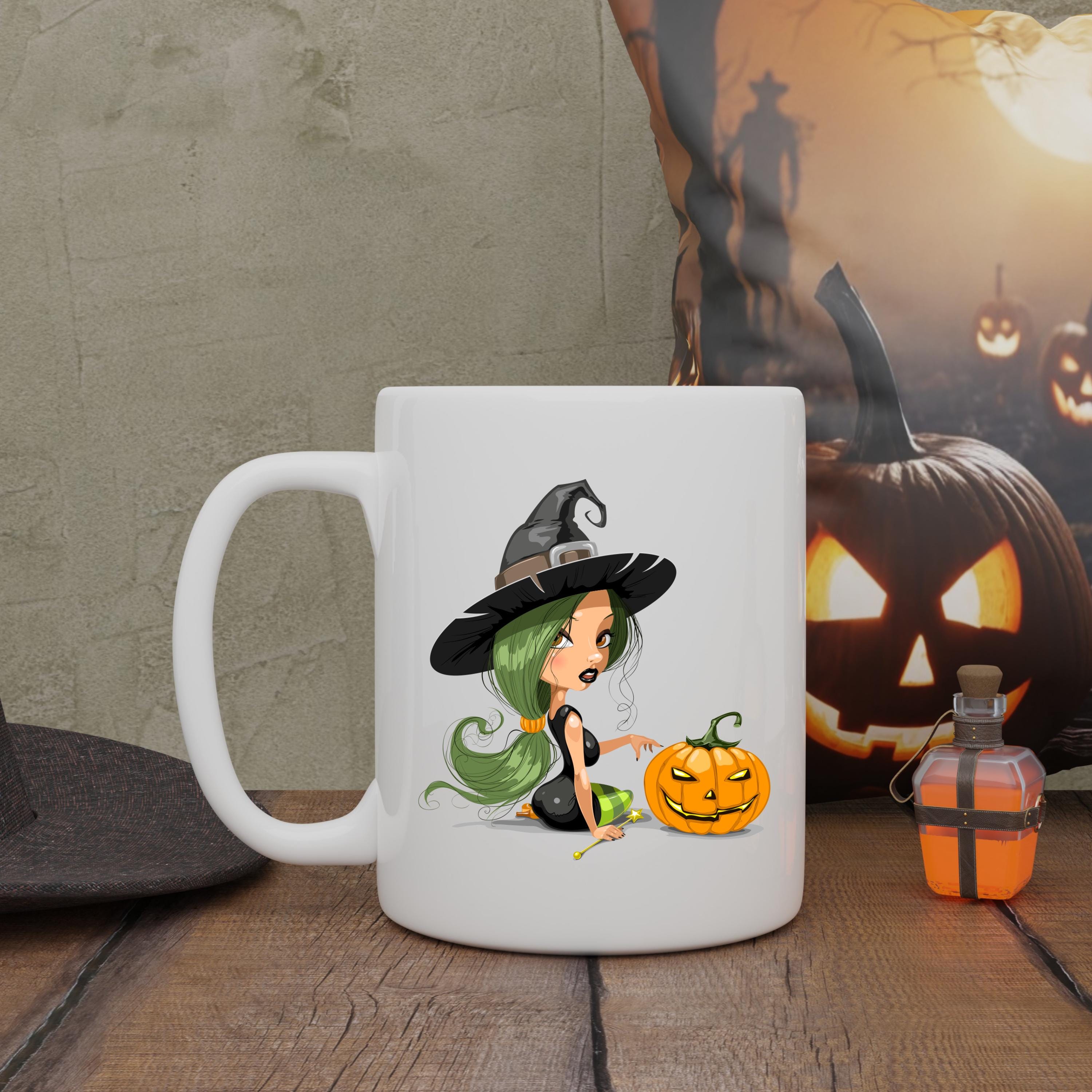 Witch Mug, Womens Halloween Mug, Spooky Season Mug, Cute Ghost Mug ...